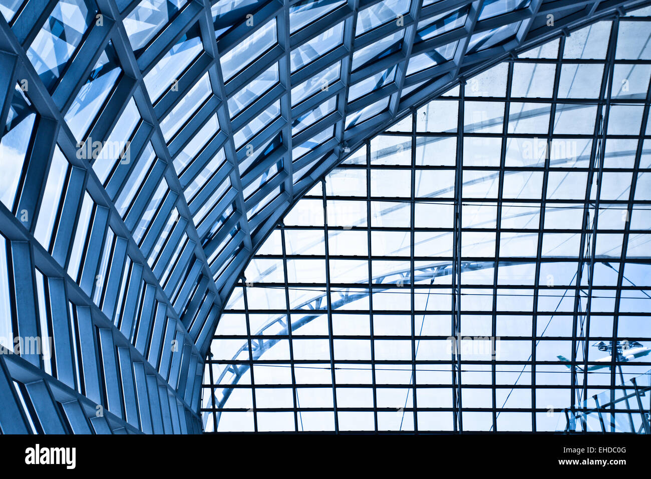 Abstract blue ceiling interior background Stock Photo - Alamy