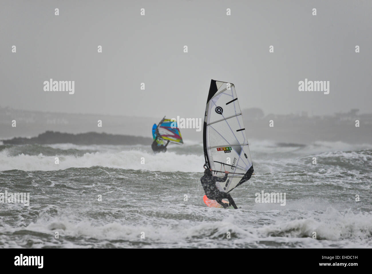 Surfing at Rhosneigr Anglesey North Wales UK Stock Photo - Alamy