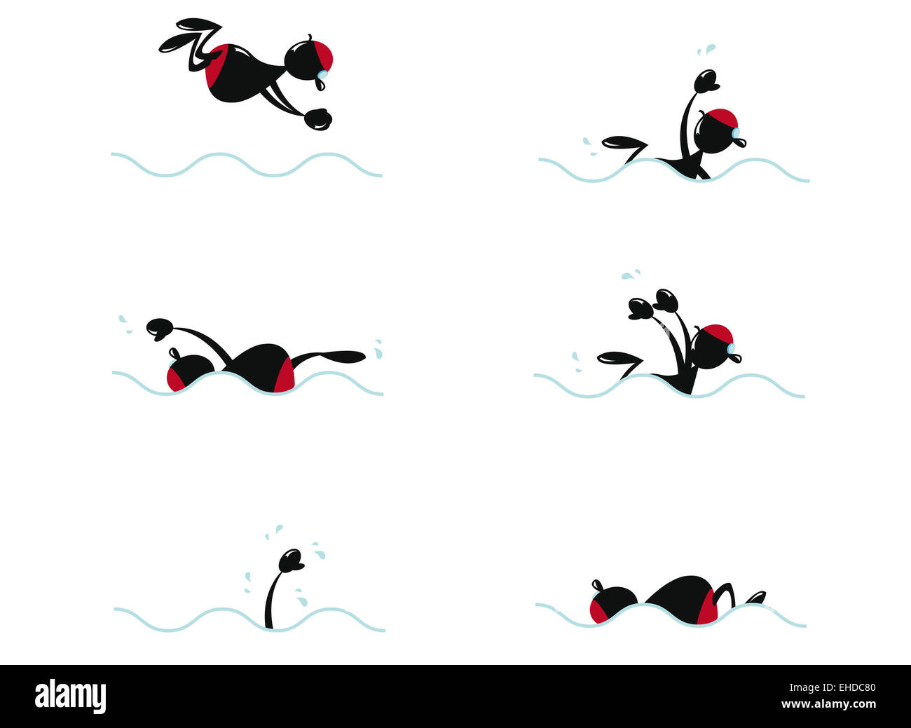 Funny Man Swimming Stock Photo - Alamy