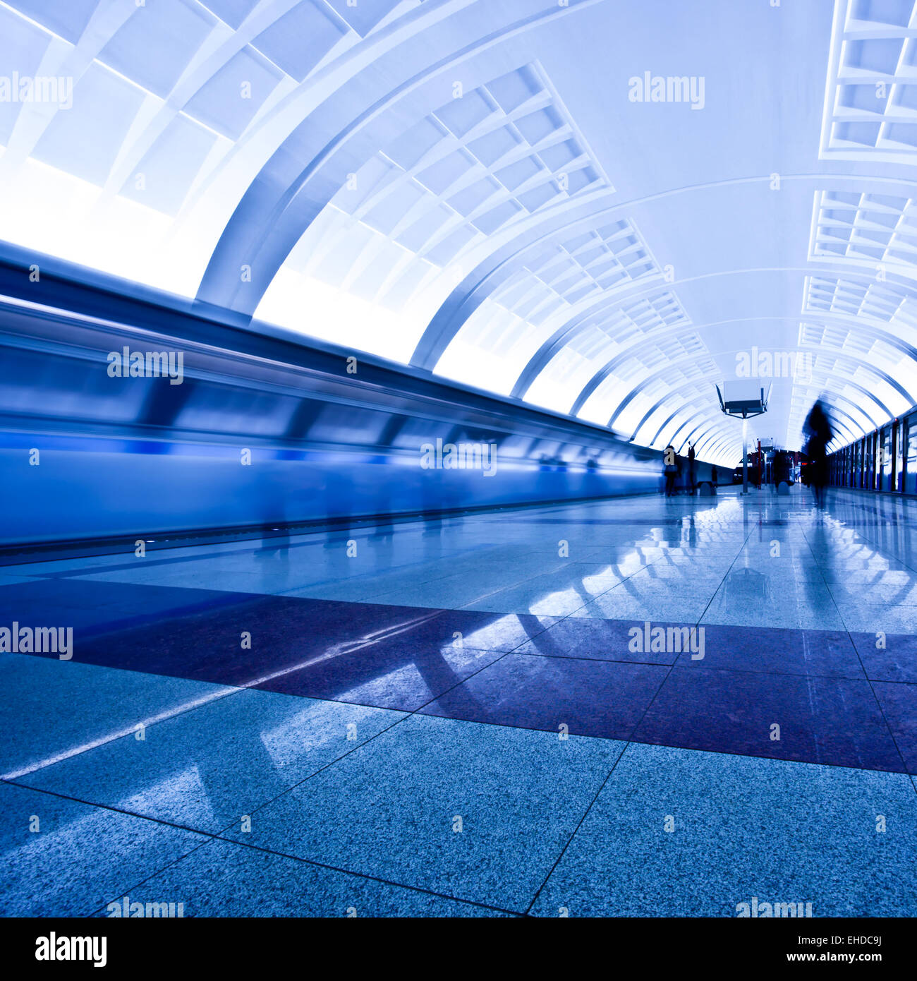 Train on underground platform Stock Photo - Alamy