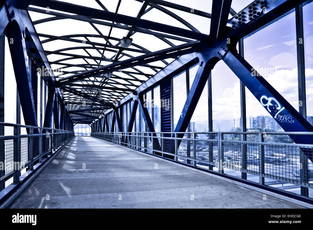 Blue corridor and stairs Stock Photo - Alamy