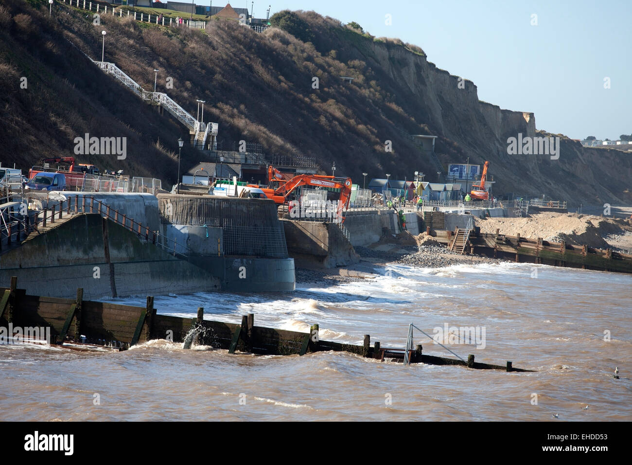 Cromer Sea defence work groynes Stock Photo - Alamy