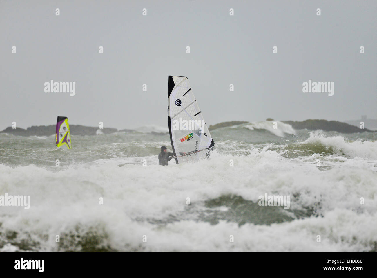 Surfing at Rhosneighr Anglesey North Wales UK Stock Photo - Alamy