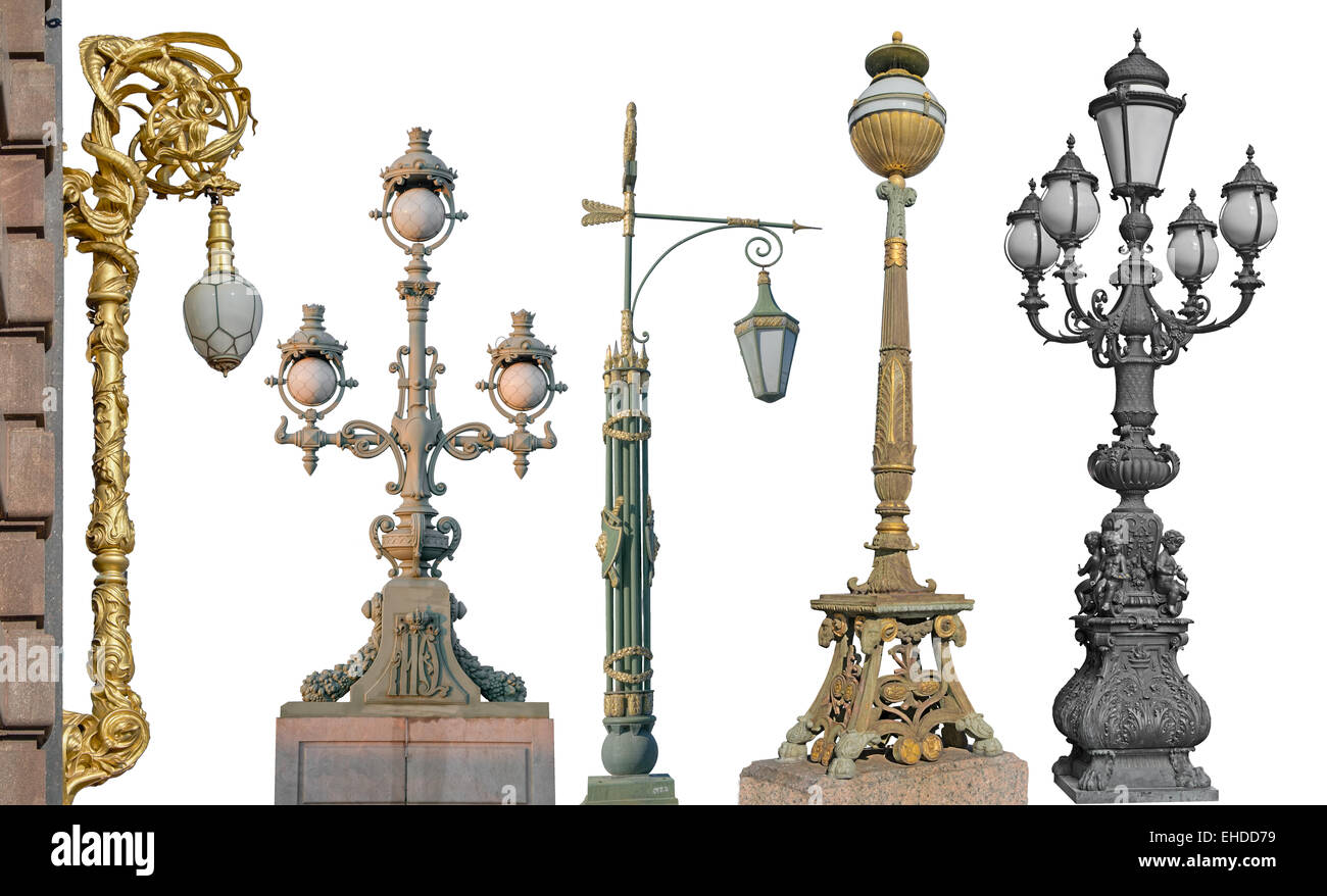 Five streetlights city of St. Petersburg. Russia Stock Photo - Alamy