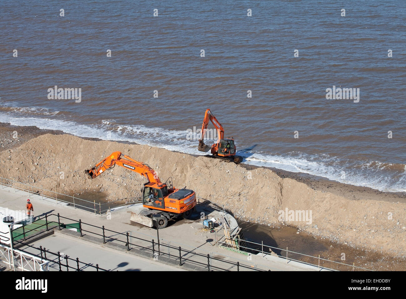 Cromer Sea defence work groynes Stock Photo - Alamy