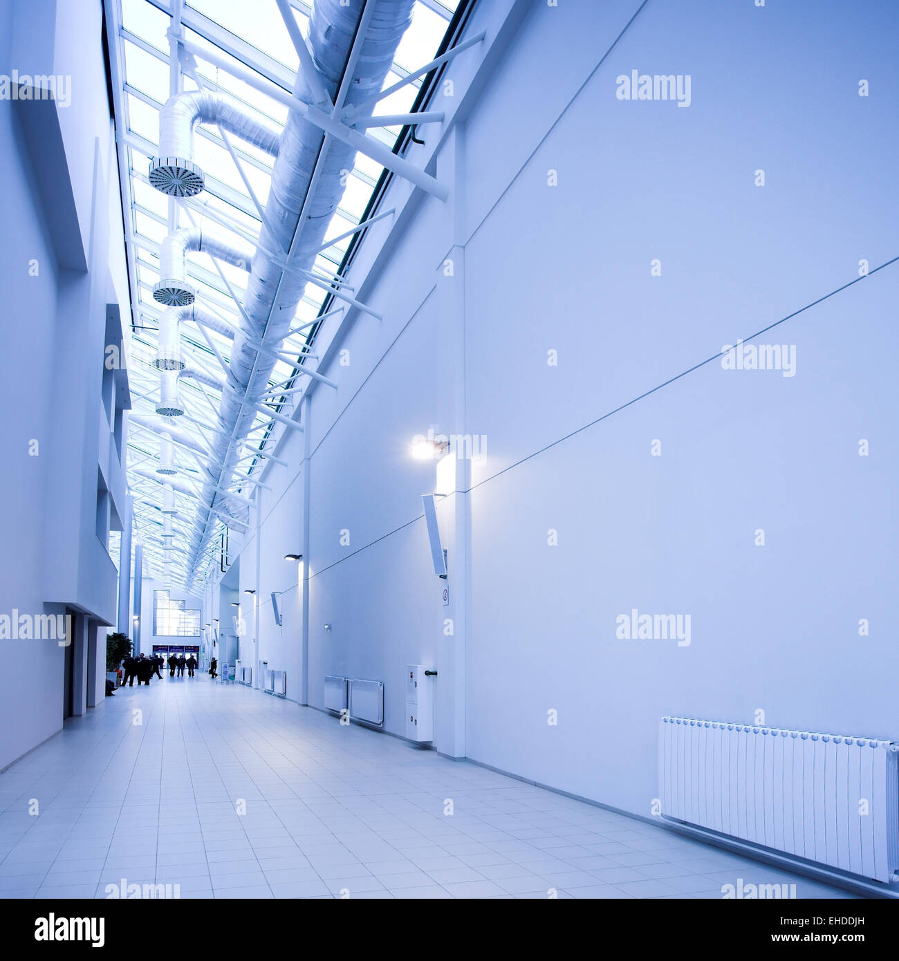 Blue hall of office centre Stock Photo - Alamy