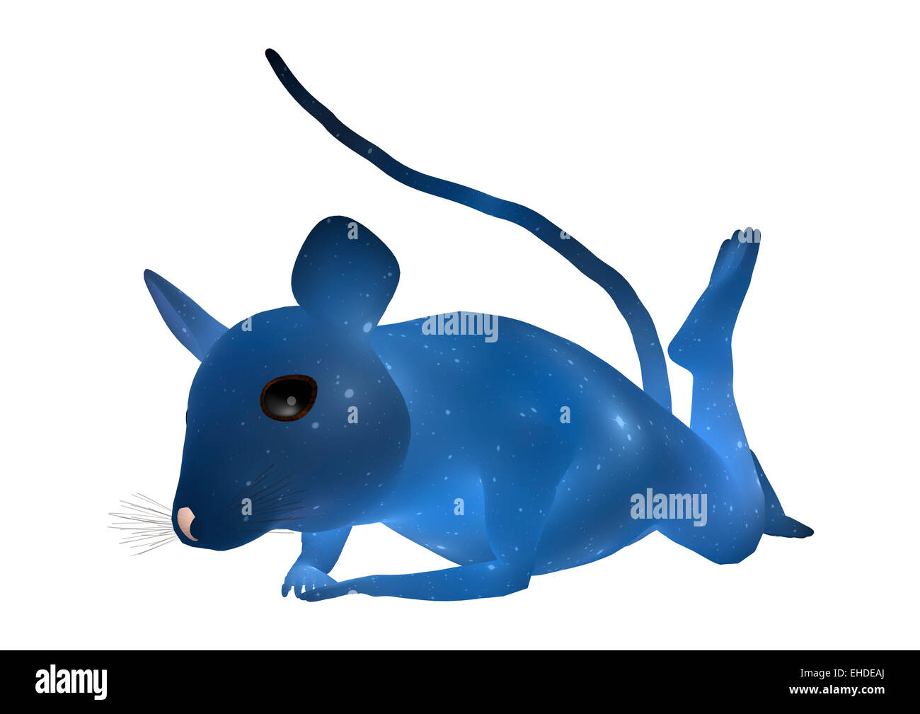 3D digital render of a blue house mouse isolated on white background ...