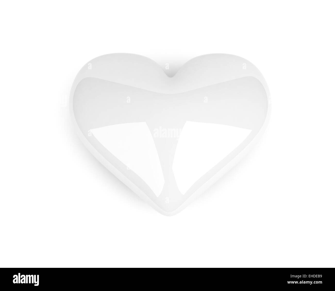 white heart lying on the white background Stock Photo - Alamy