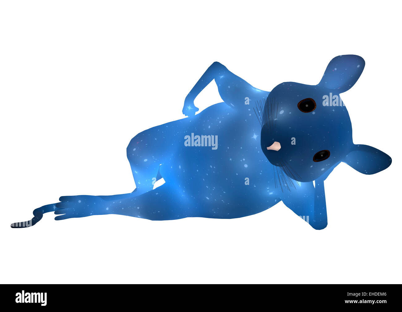 3D digital render of a blue house mouse isolated on white background ...