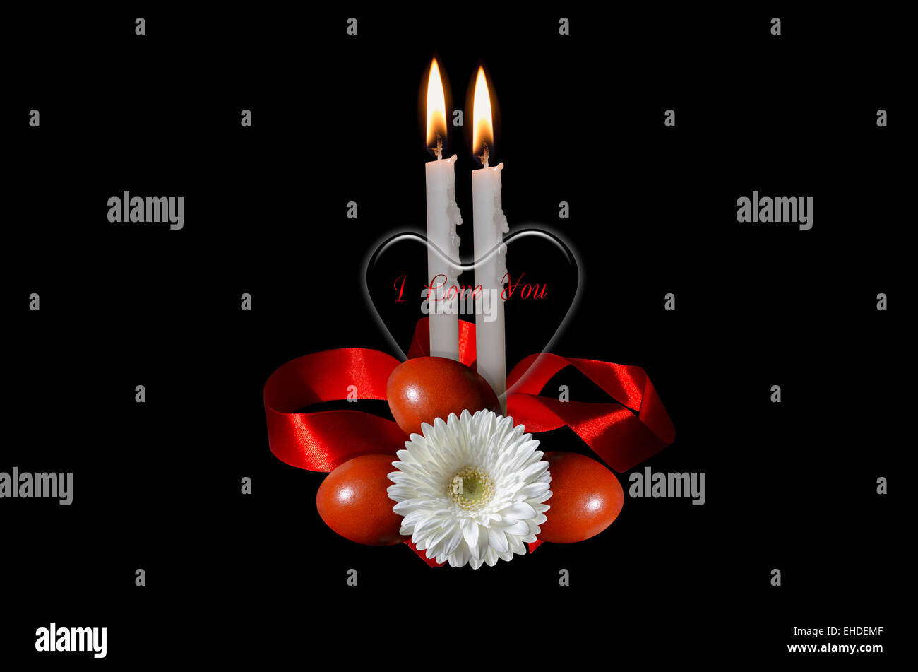 Candles red ribbon hi-res stock photography and images - Alamy