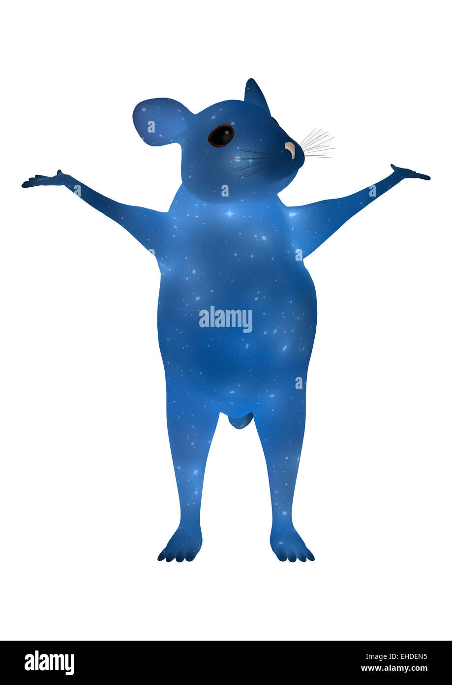 3D digital render of a blue house mouse isolated on white background ...