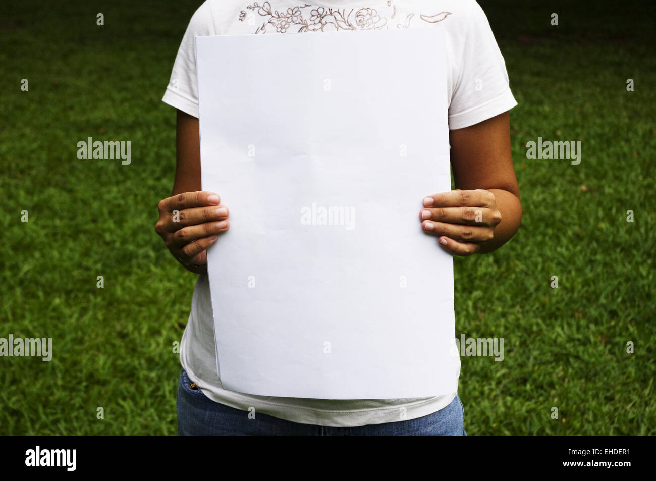 holding a blank board Stock Photo - Alamy