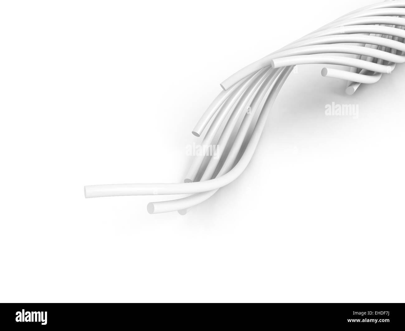 white cables over white background Stock Photo - Alamy