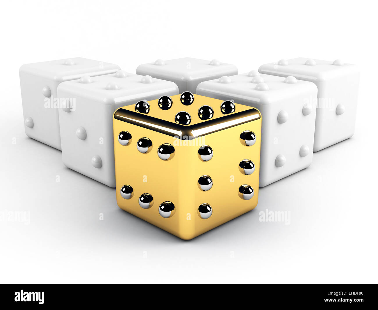 Gold dice 3d hi-res stock photography and images - Alamy