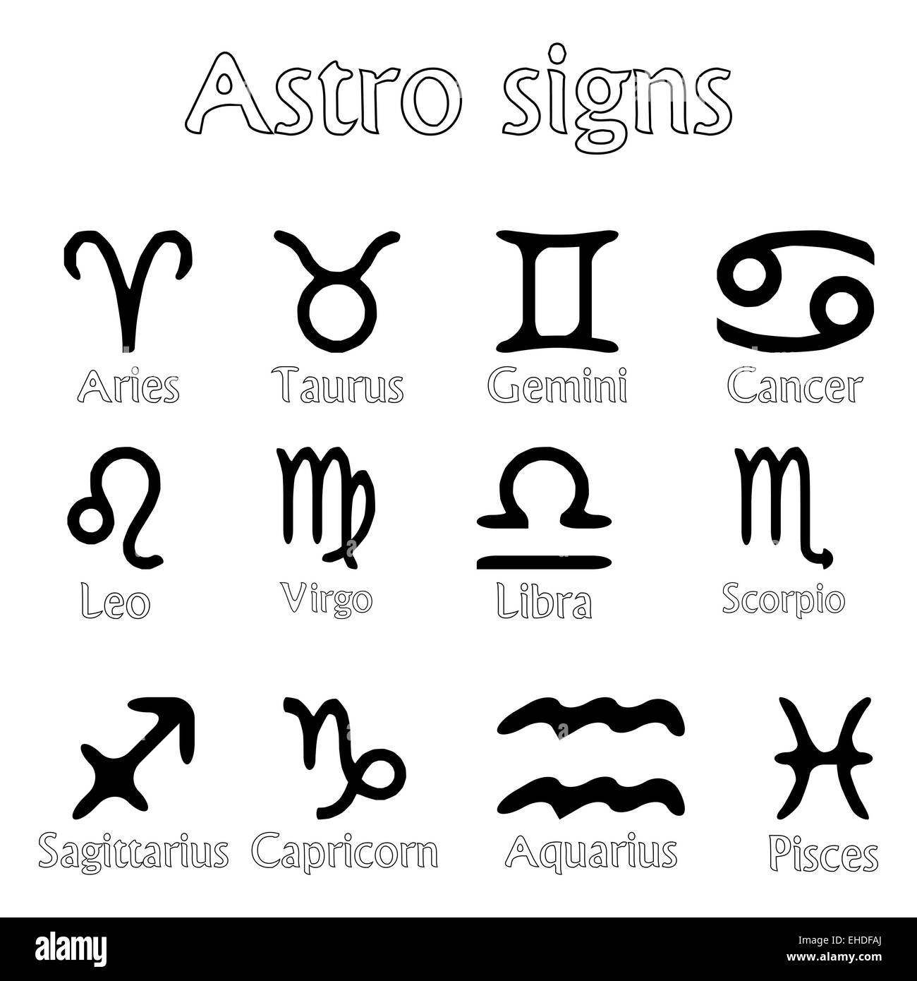 astro signs isolated on white Stock Photo - Alamy