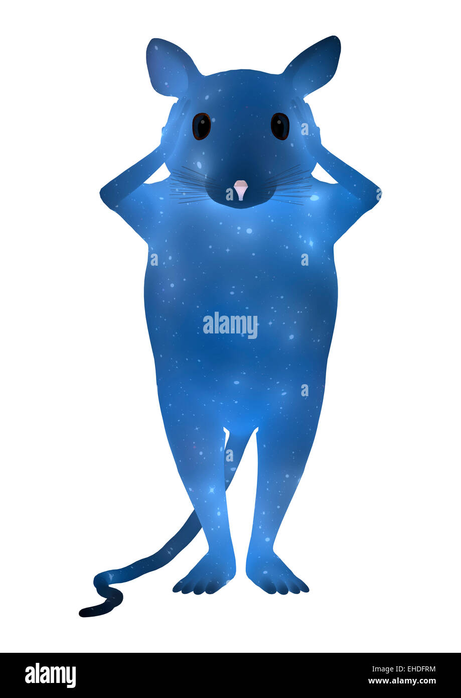 3D digital render of a blue house mouse isolated on white background ...