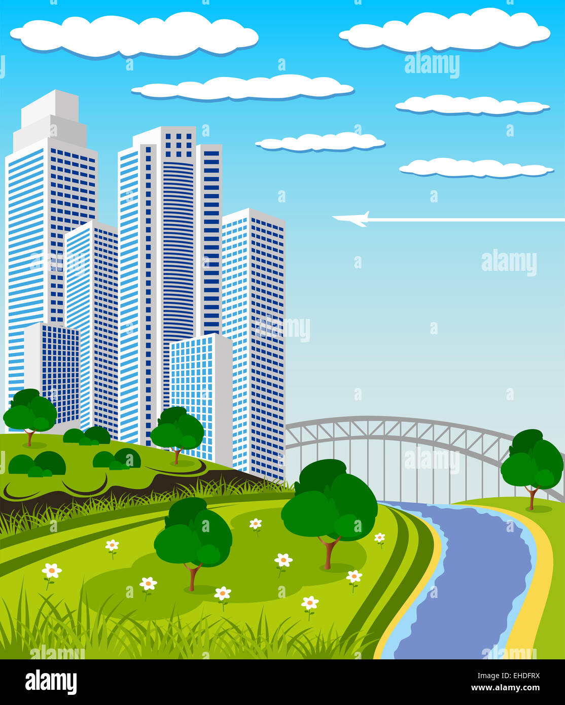 Modern metropolis skyline Stock Photo - Alamy