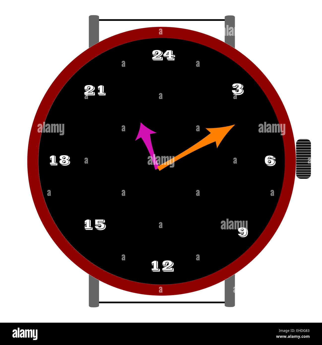 24 hour clock face illustration hi-res stock photography and images - Alamy