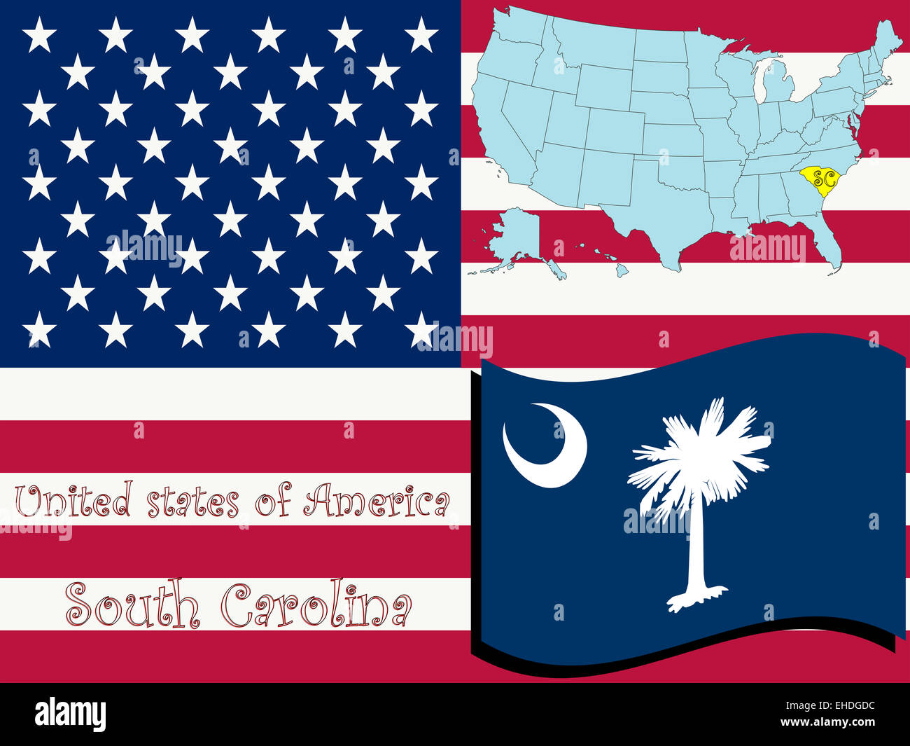 South carolina state illustration hi-res stock photography and images ...