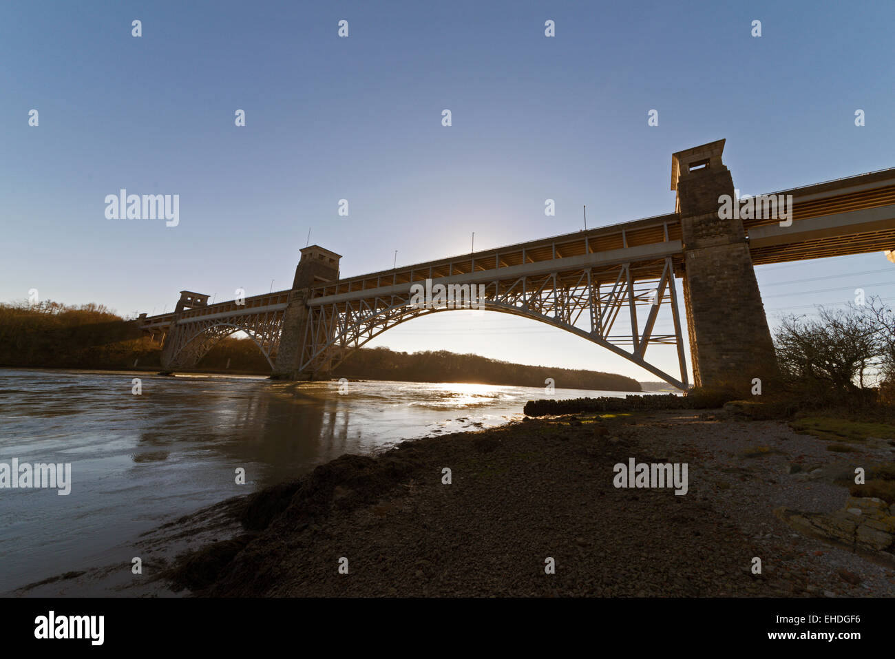 Britannia Bridge Anglesey North Wales Uk Stock Photo - Alamy