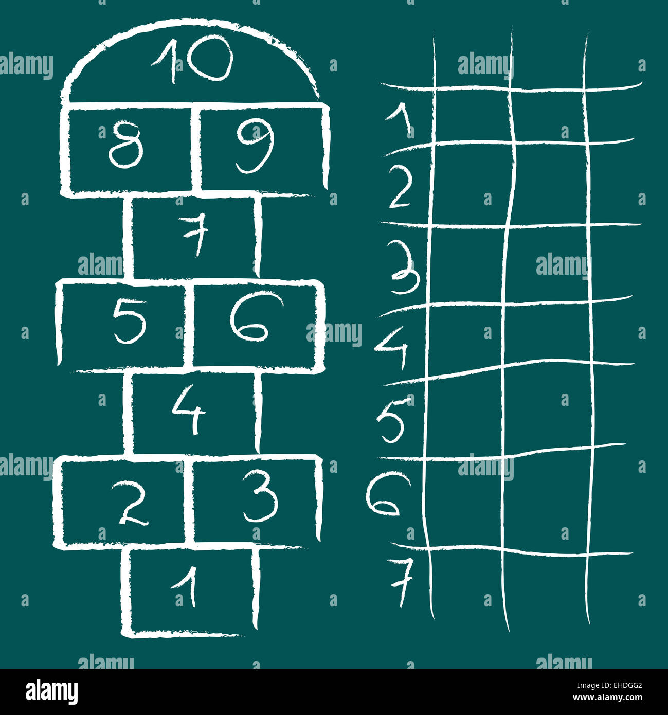 hopscotch game and chart Stock Photo - Alamy