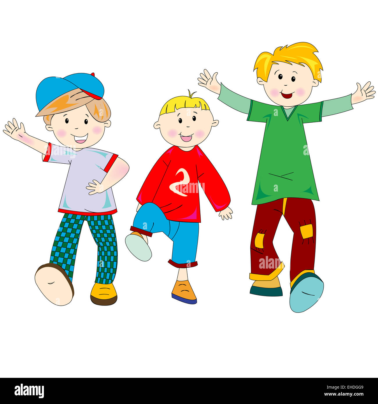 happy kids cartoon Stock Photo - Alamy