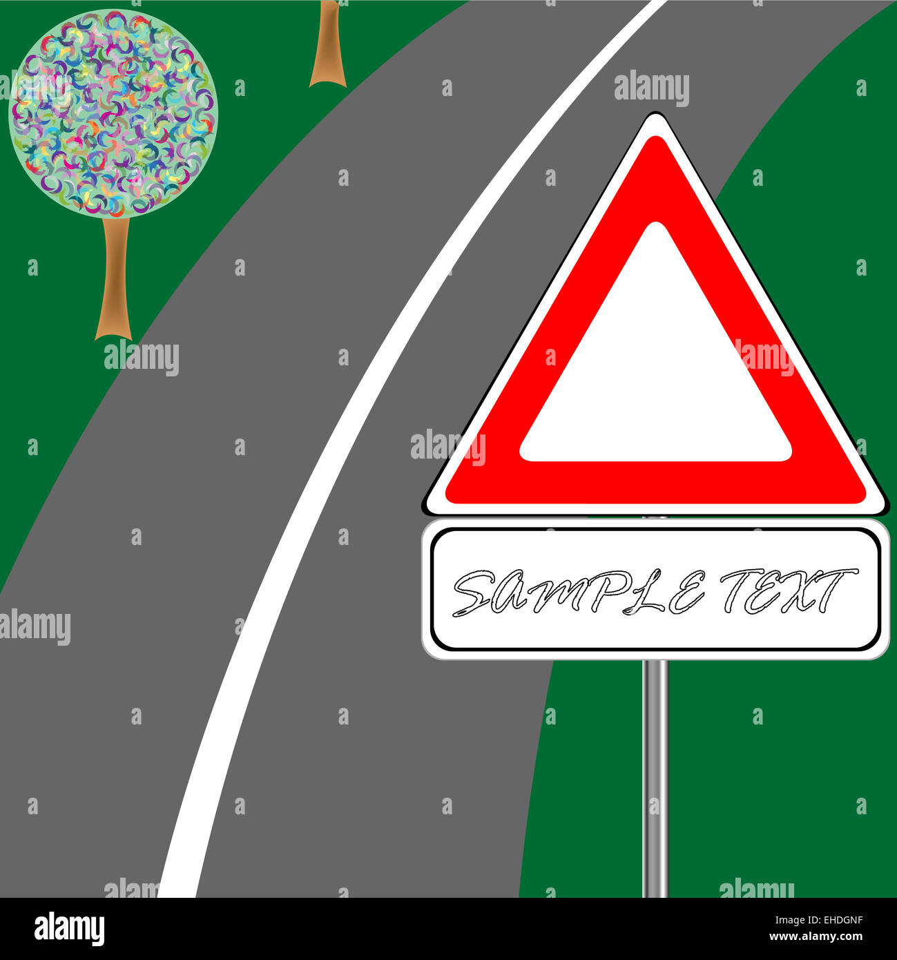 traffic sign and road Stock Photo - Alamy