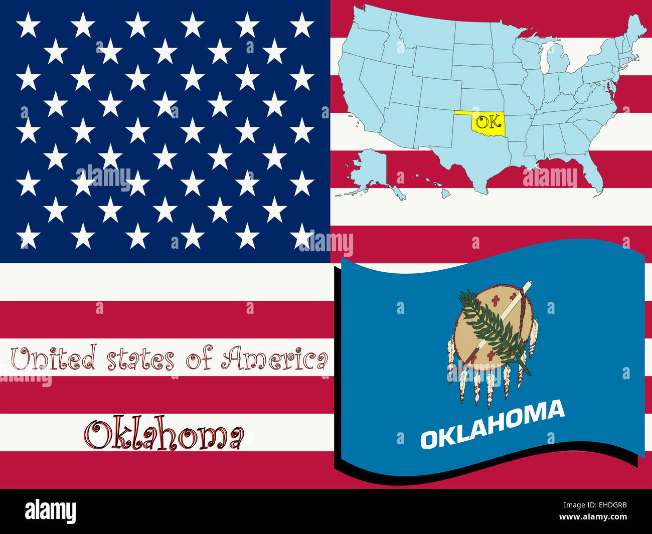 Political map of oklahoma hi-res stock photography and images - Alamy