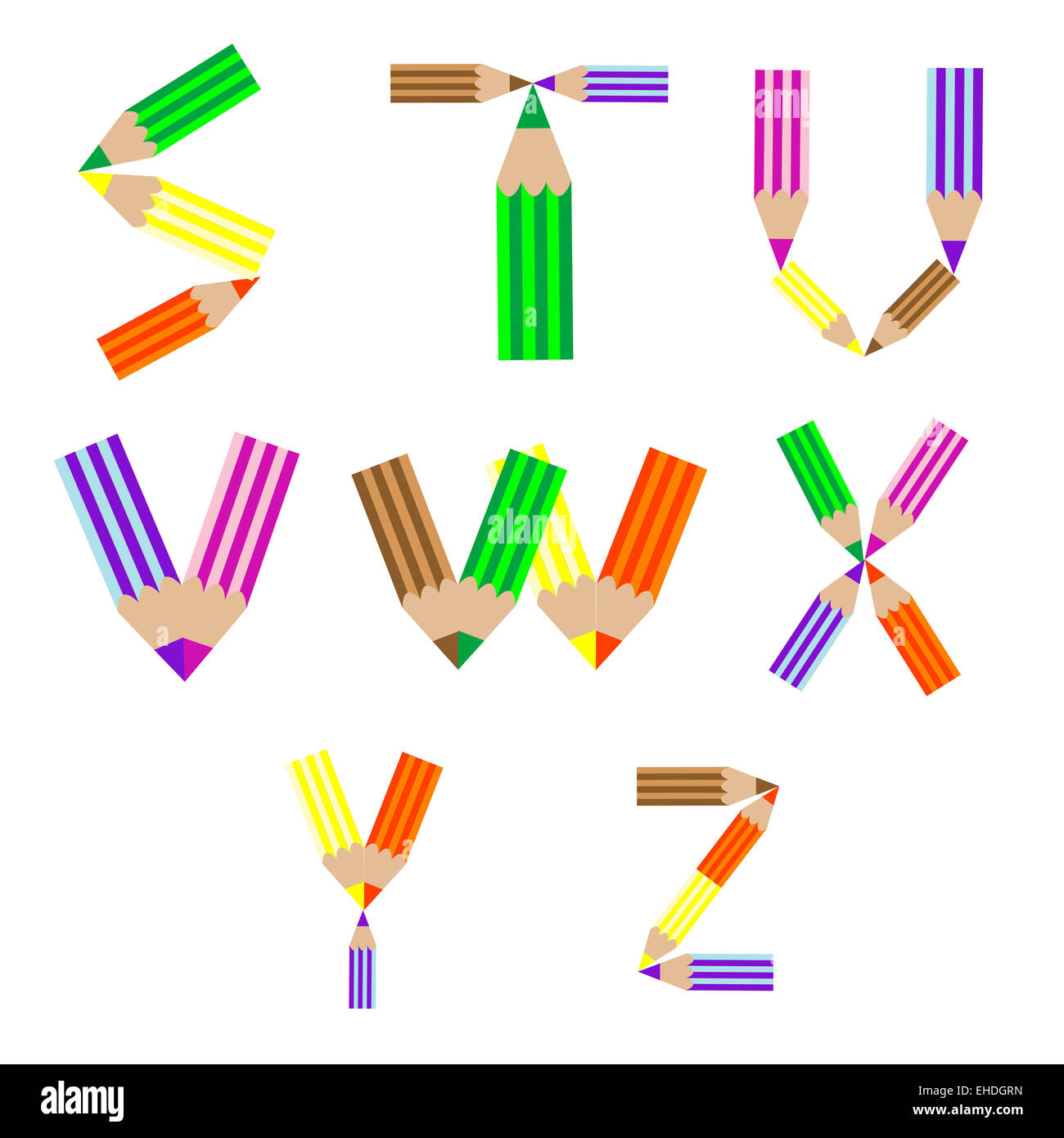 Pencils alphabet s z hi-res stock photography and images - Alamy