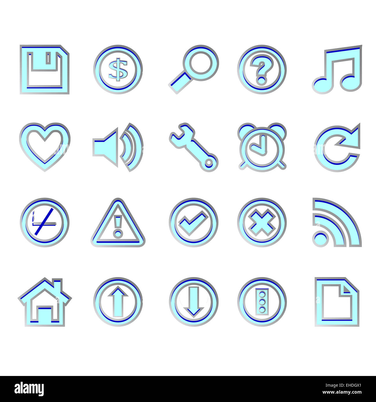 web blue icons Stock Photo - Alamy