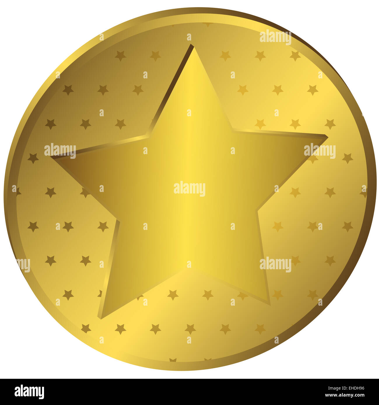 Golden medal with stars Stock Photo - Alamy