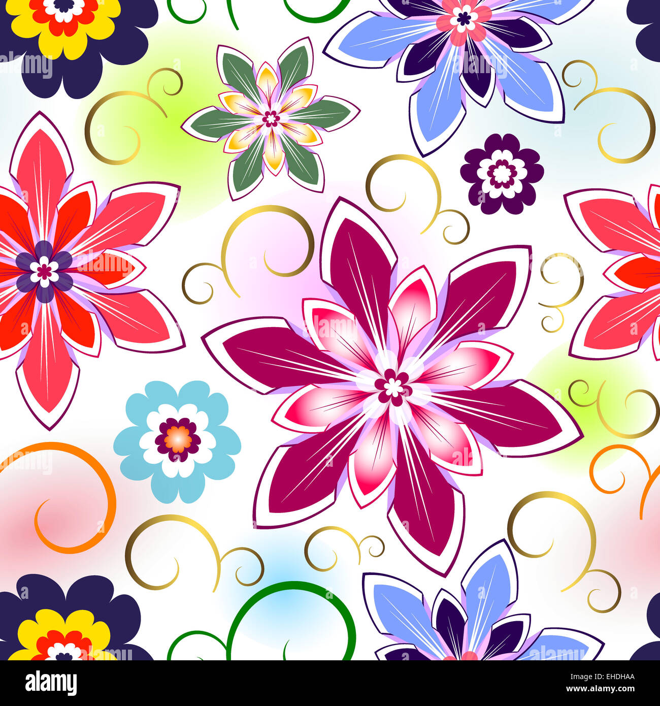 Seamless vivid floral pattern Stock Photo - Alamy