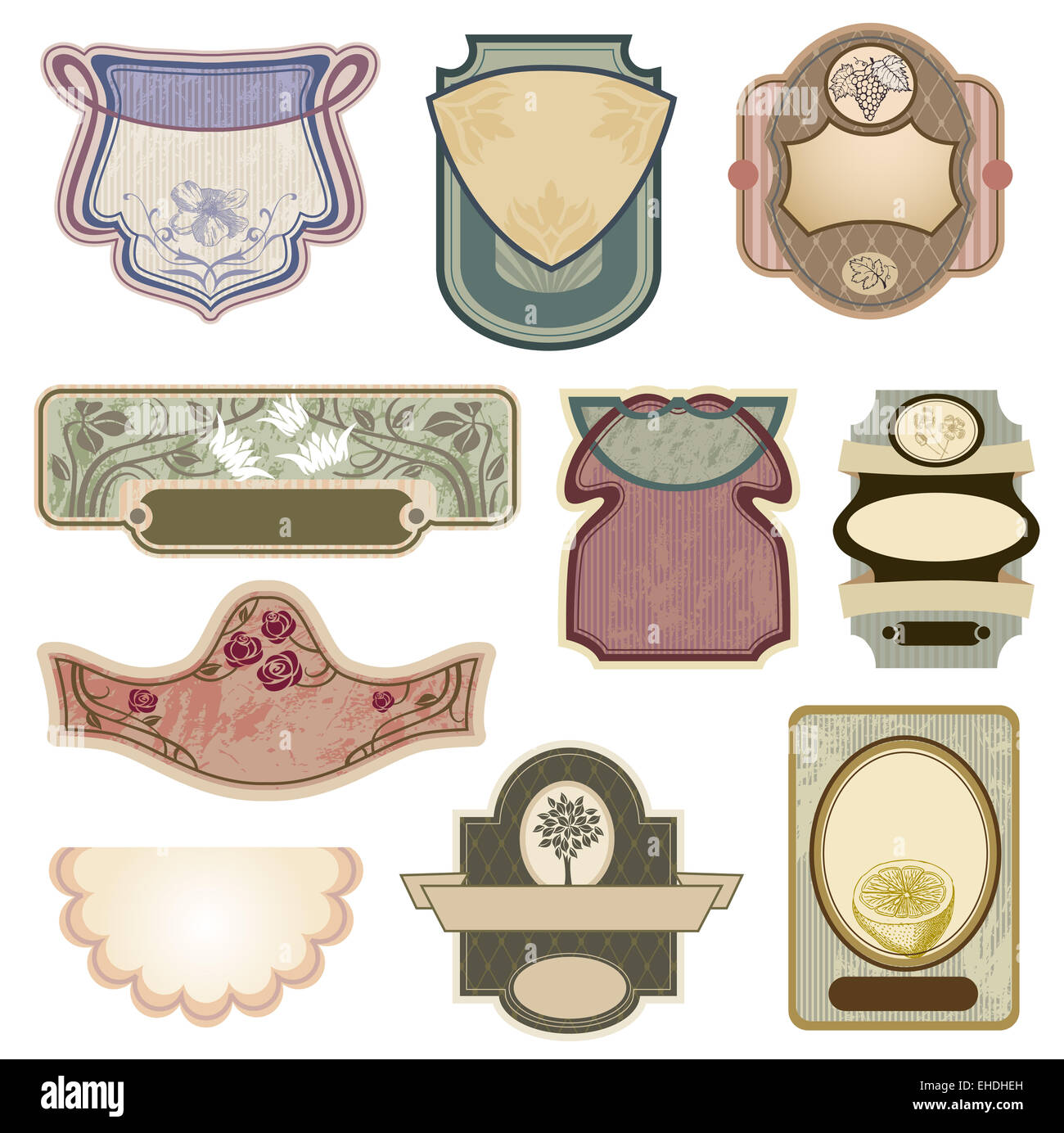 Ornate vintage labels Stock Photo - Alamy