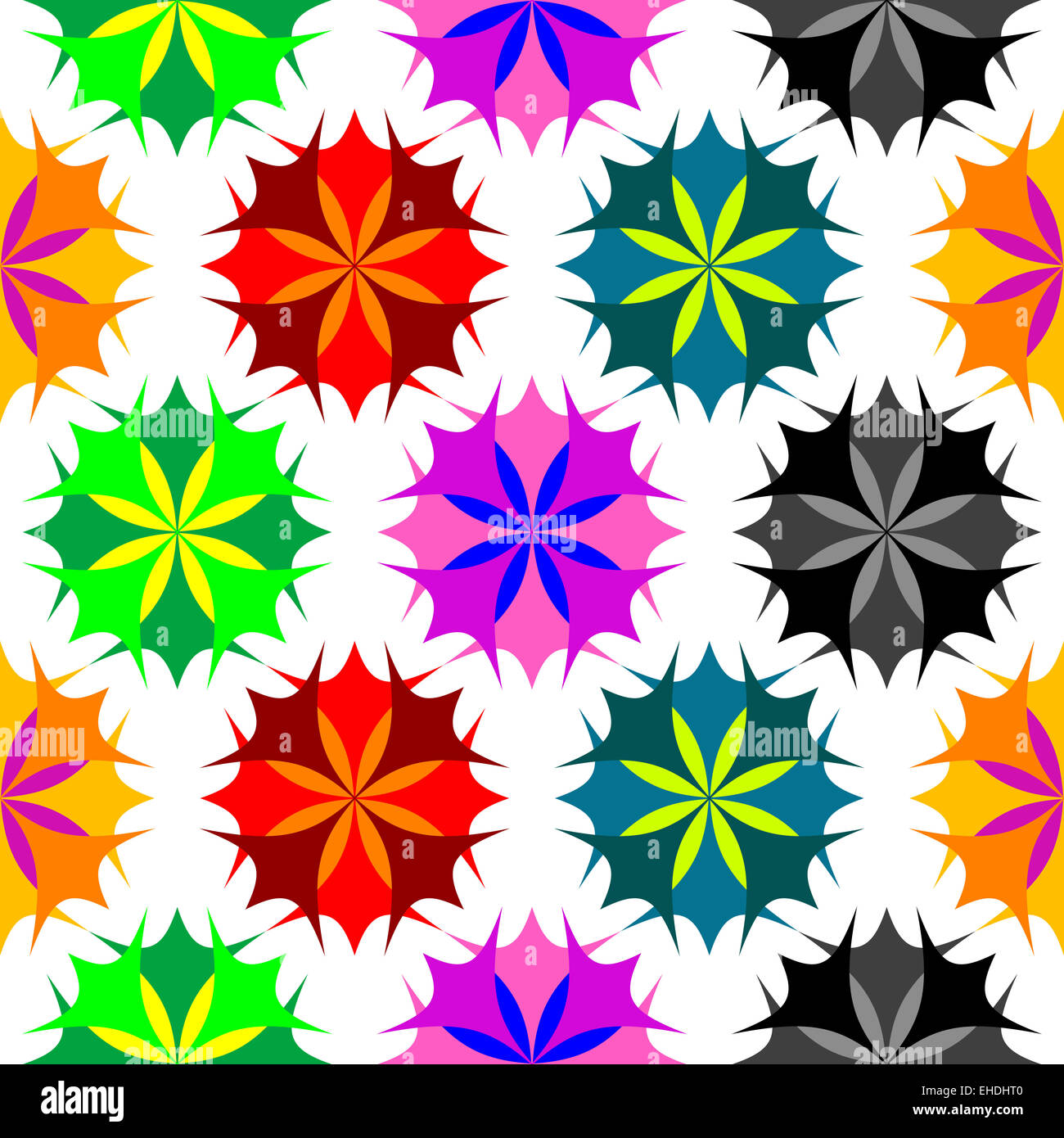 colored flowers seamless pattern Stock Photo - Alamy