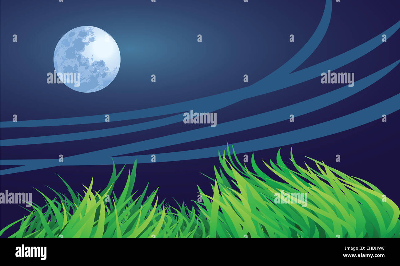 full moon windy night Stock Photo - Alamy