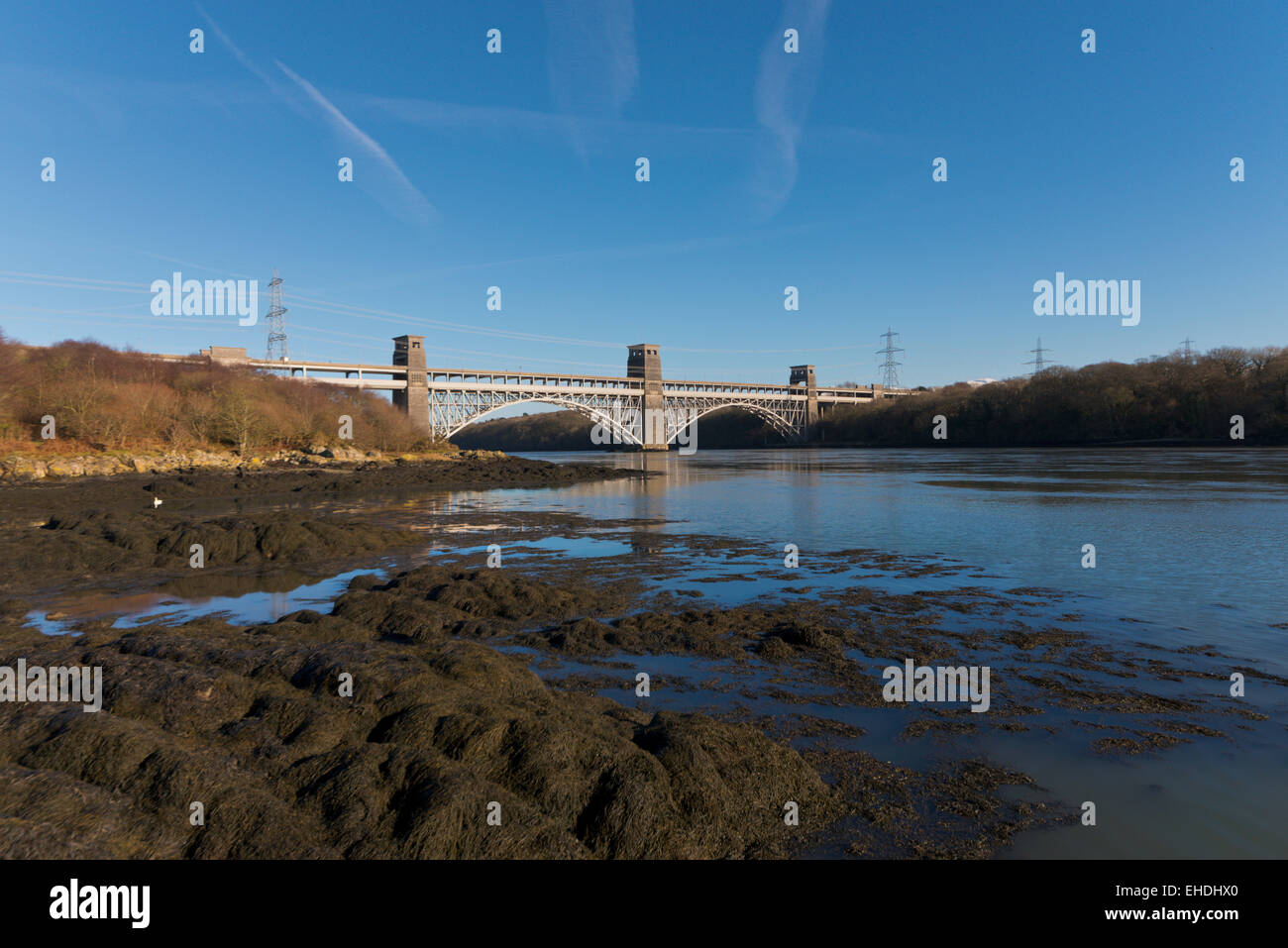 Britannia Bridge Anglesey North Wales Uk Stock Photo - Alamy