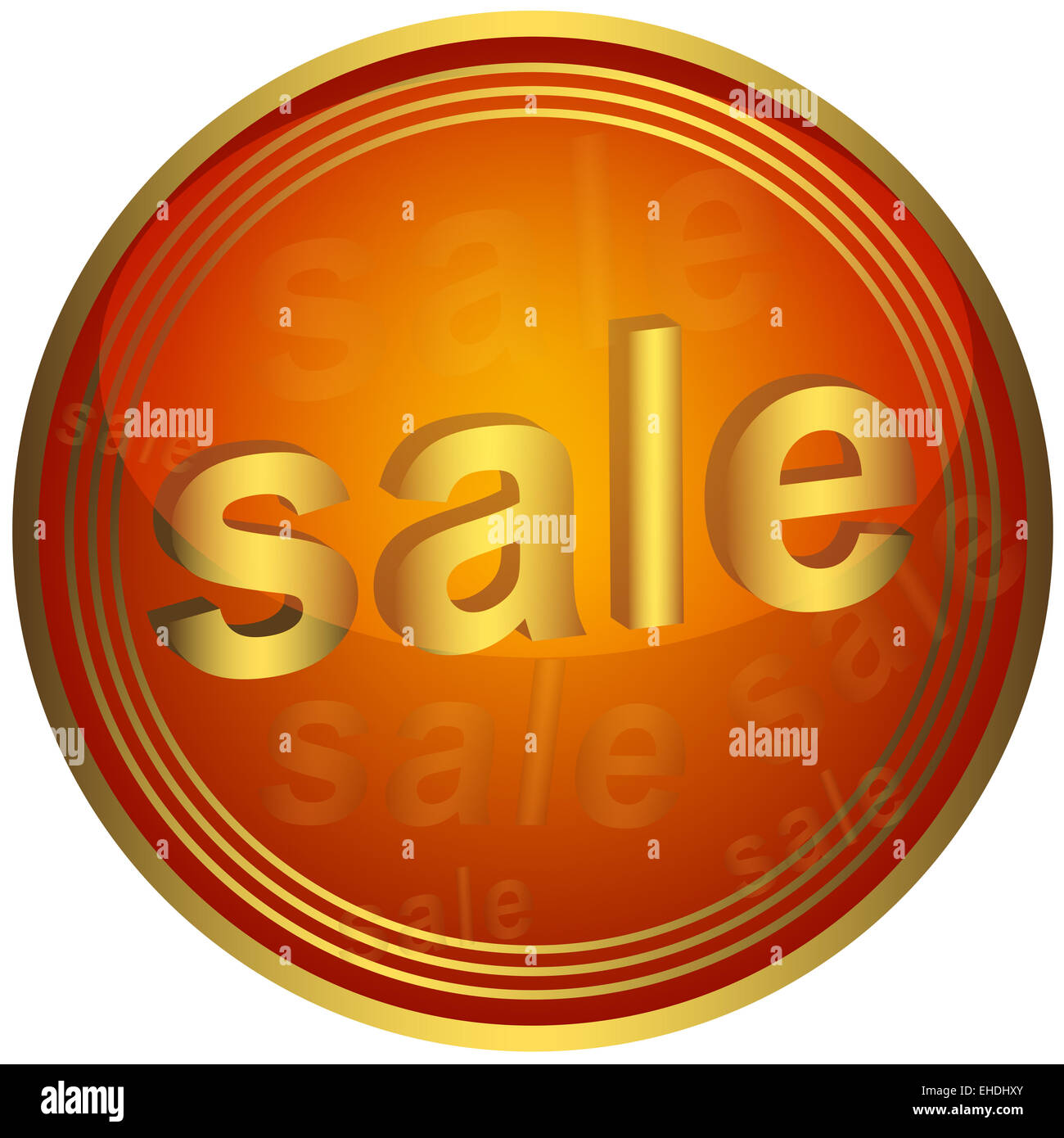 The gold round button Stock Photo - Alamy