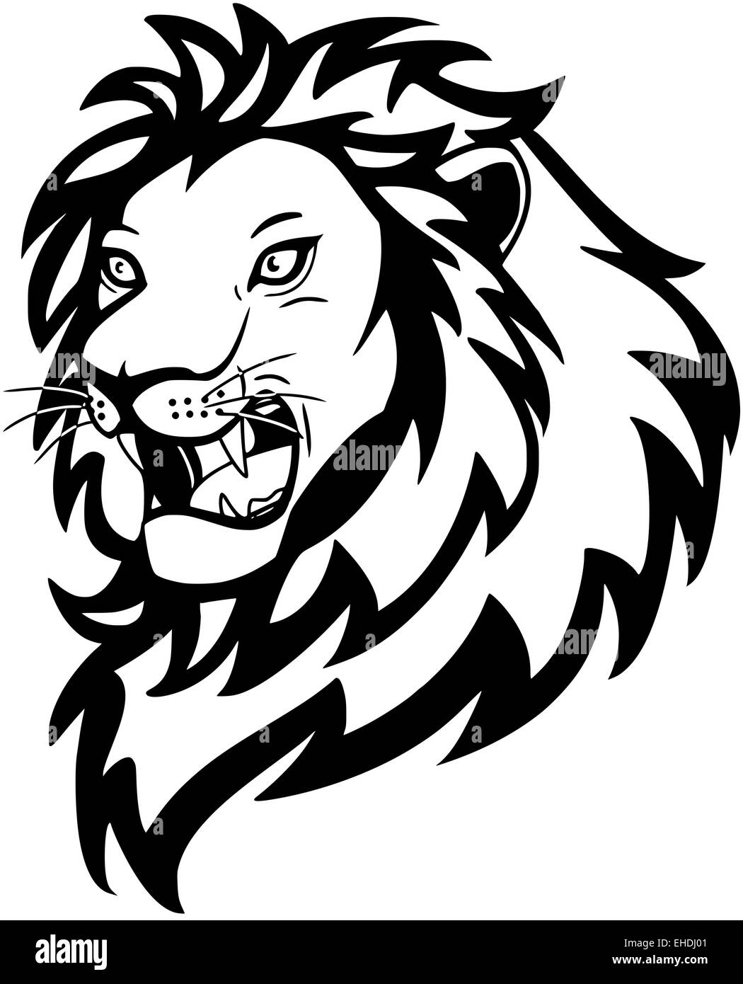 Roaring Lion Line Drawing