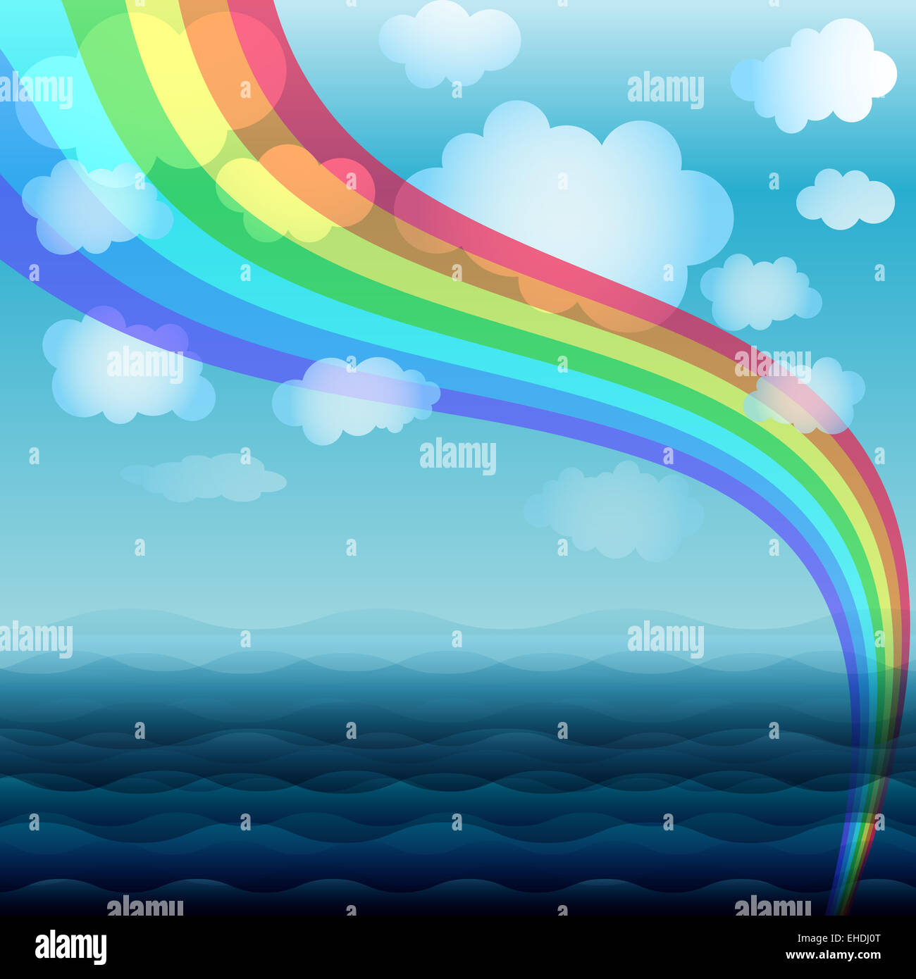 Bright spring background with a rainbow Stock Photo - Alamy