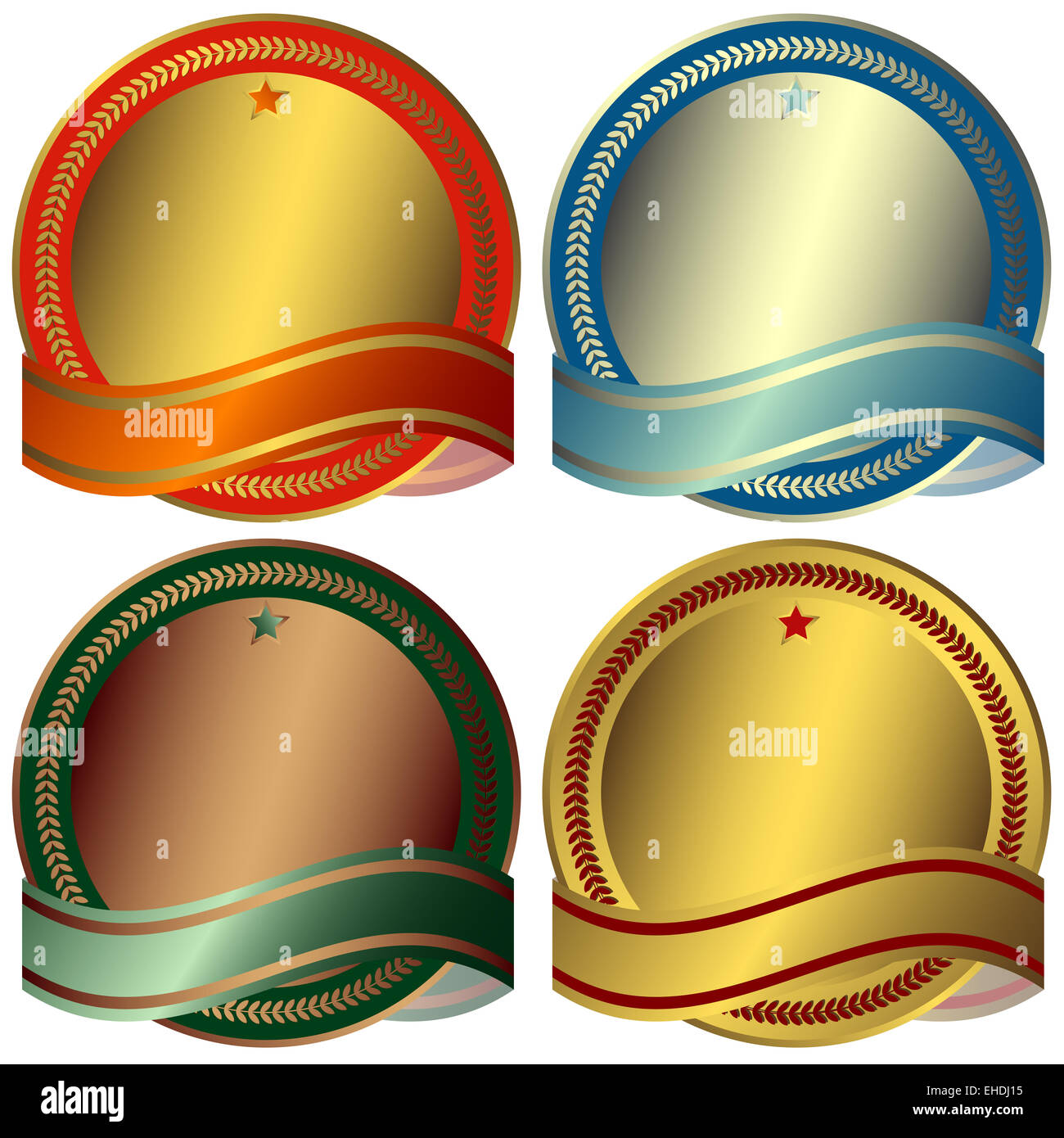 Set awards with ribbons Stock Photo - Alamy