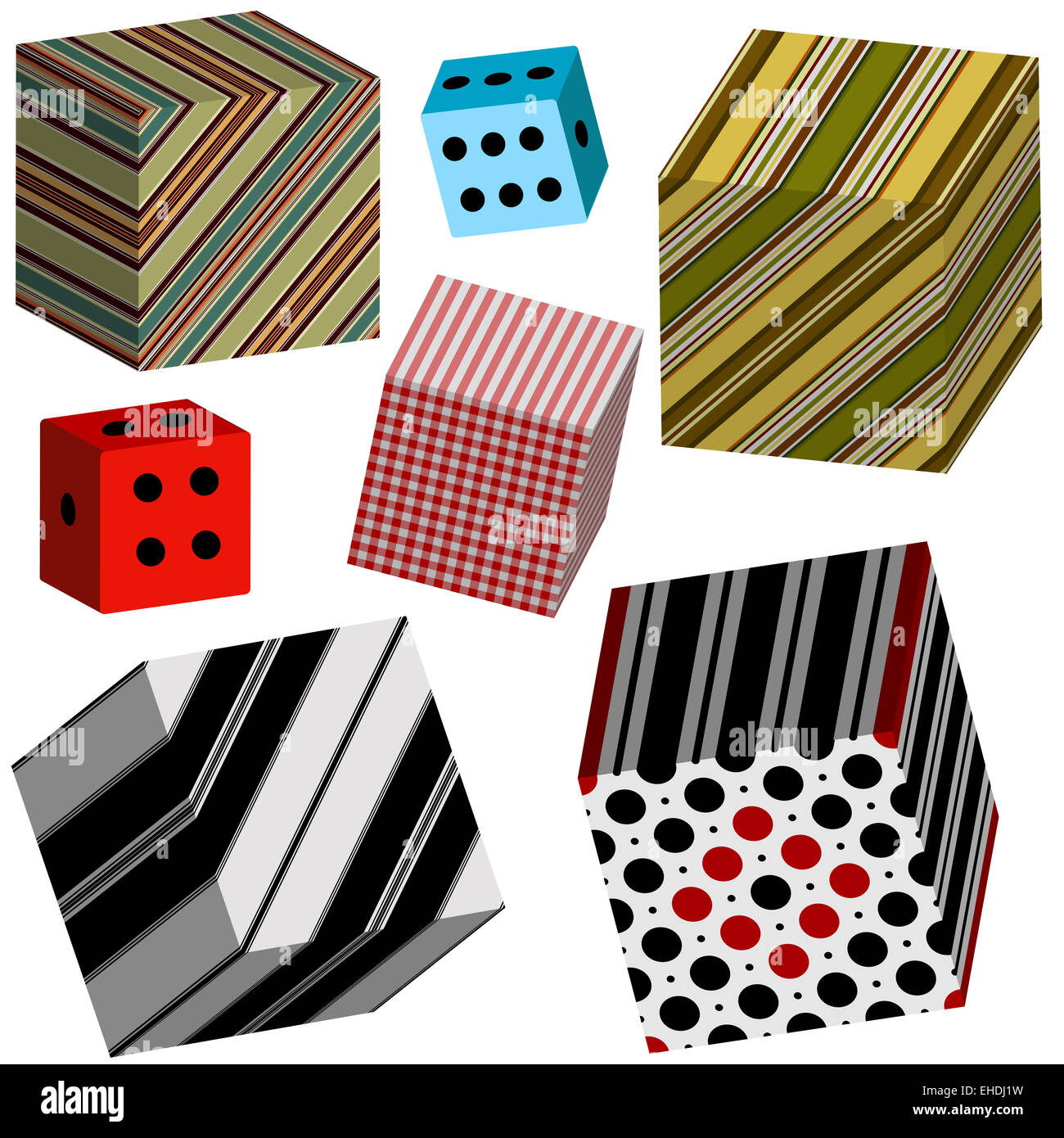 Set of colorful three-dimensional cubes Stock Photo - Alamy