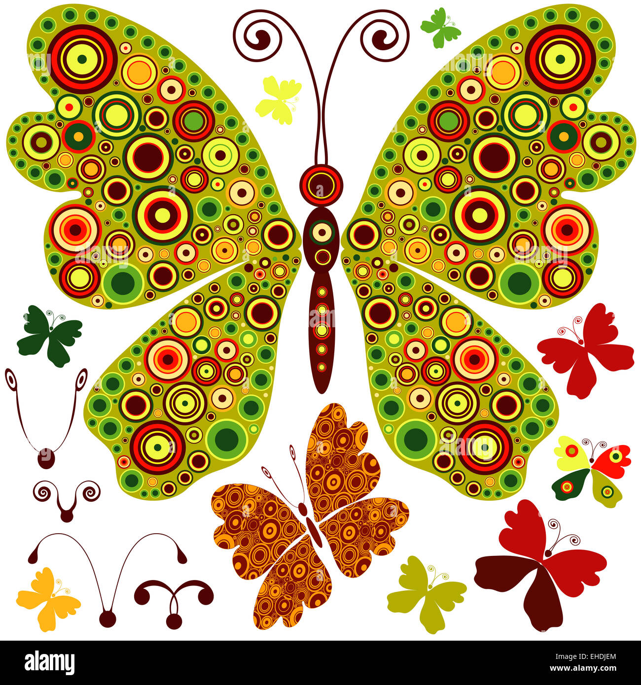 Set abstract butterflies Stock Photo - Alamy