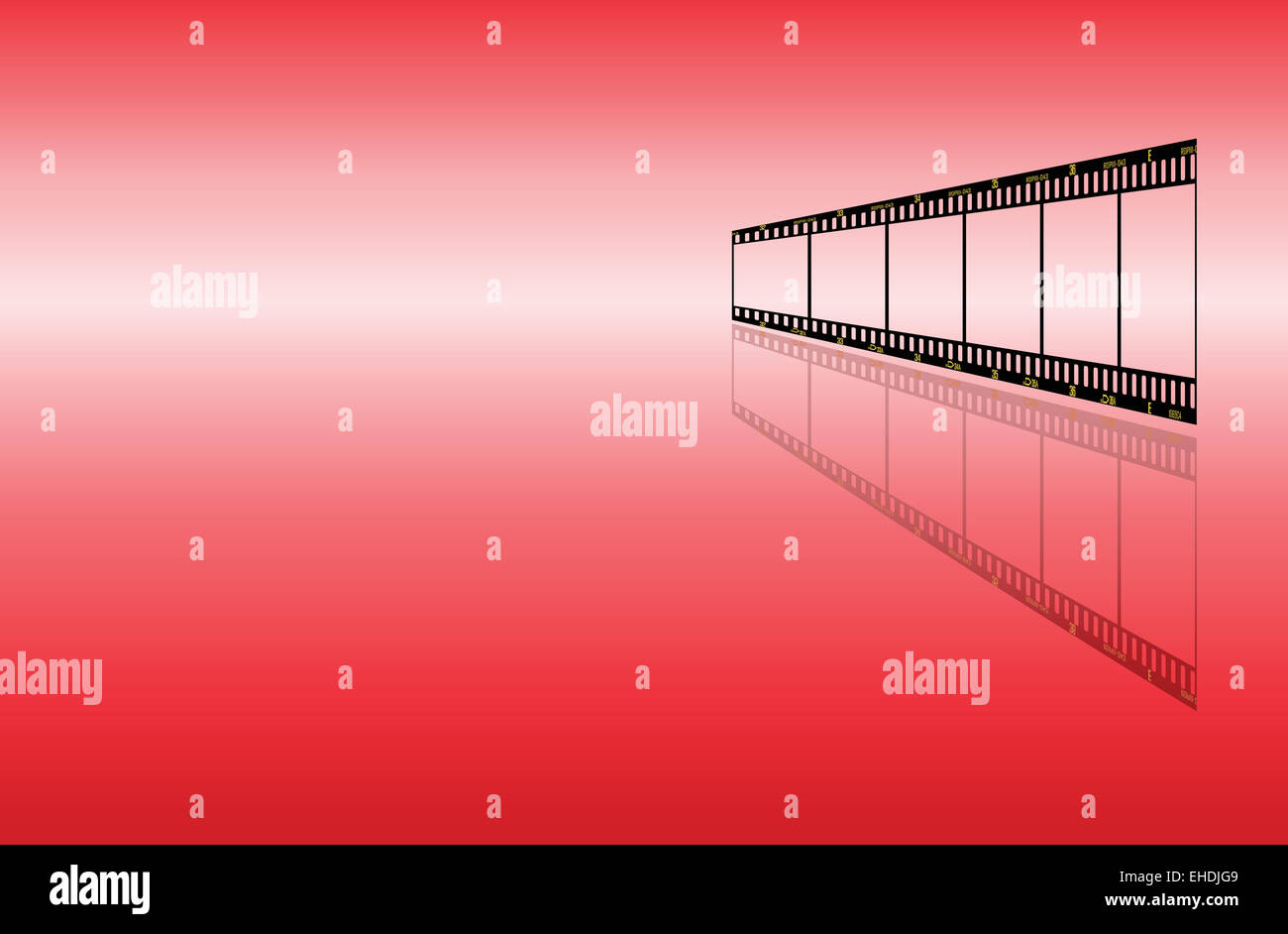 red background with filmstrip Stock Photo - Alamy