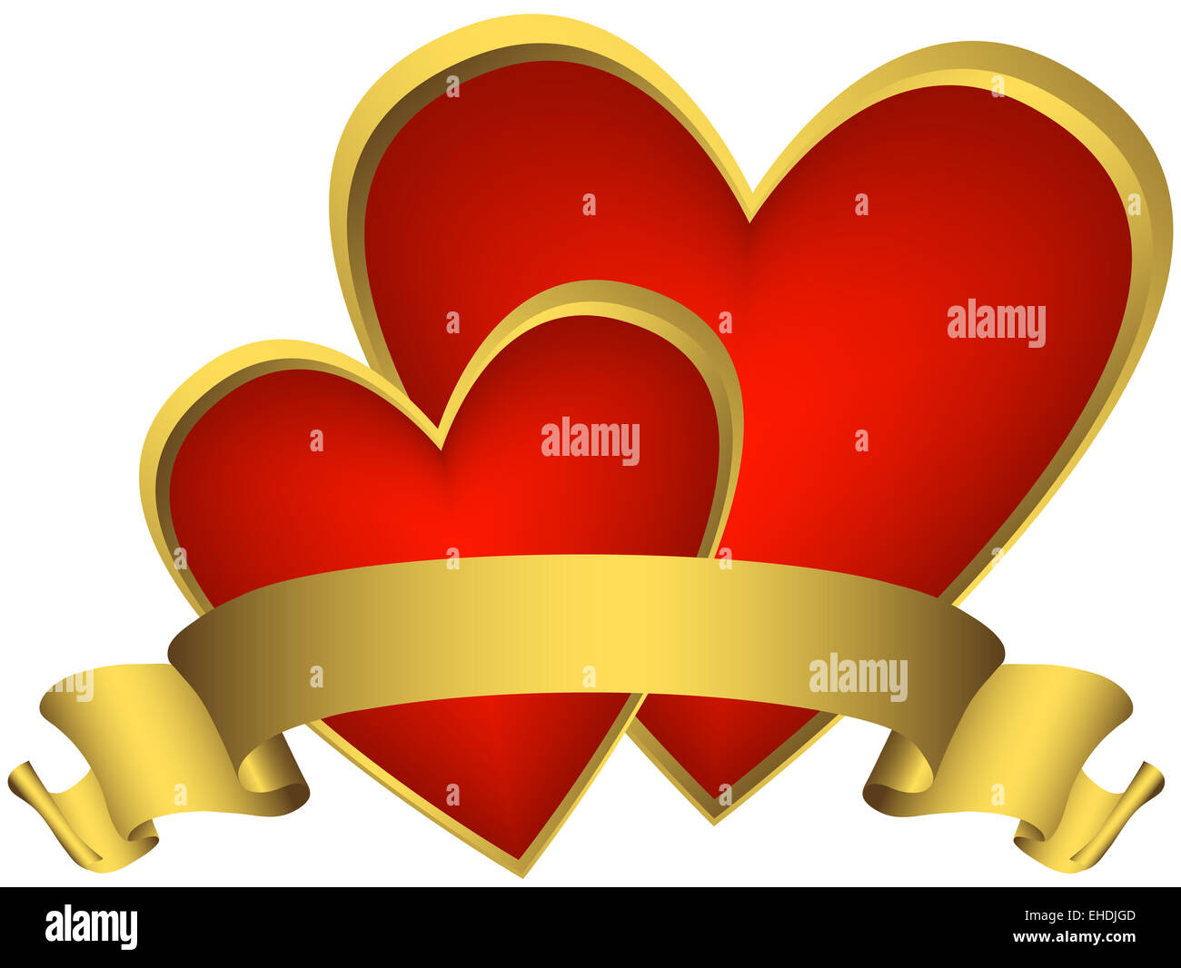 Two red hearts Stock Photo - Alamy