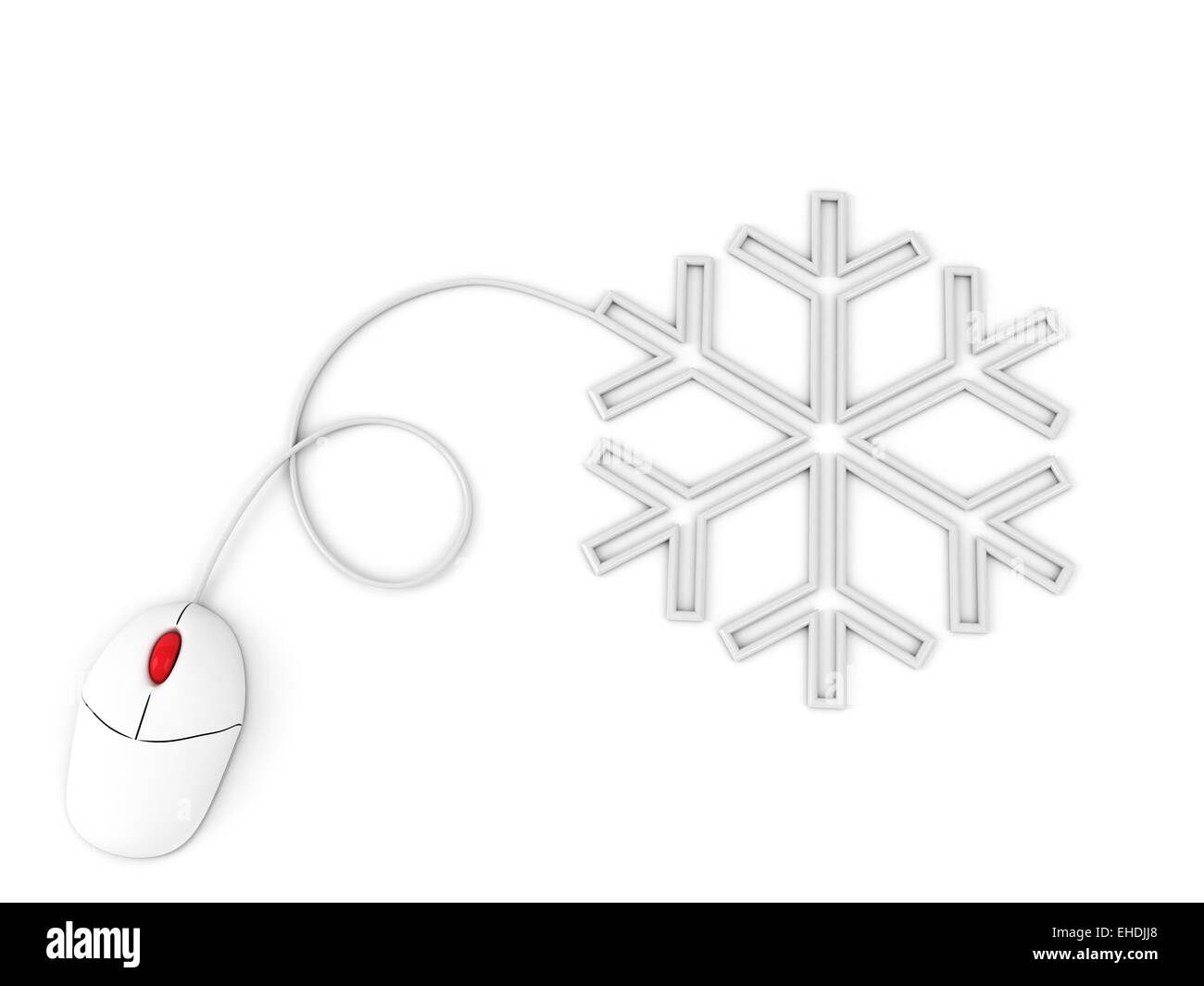white snowflake depicted by computer mouse Stock Photo - Alamy