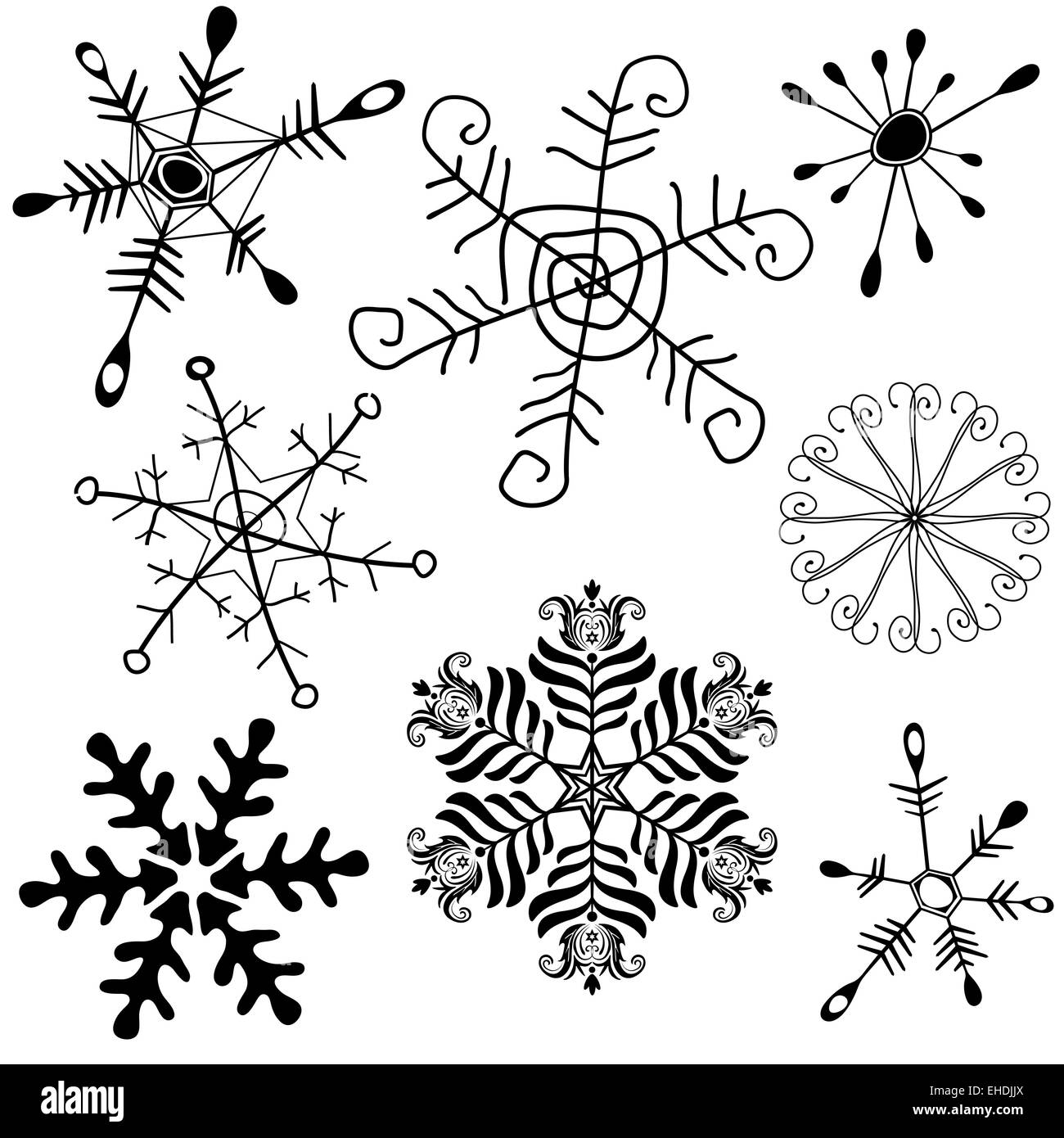 Snowflakes collection hi-res stock photography and images - Alamy