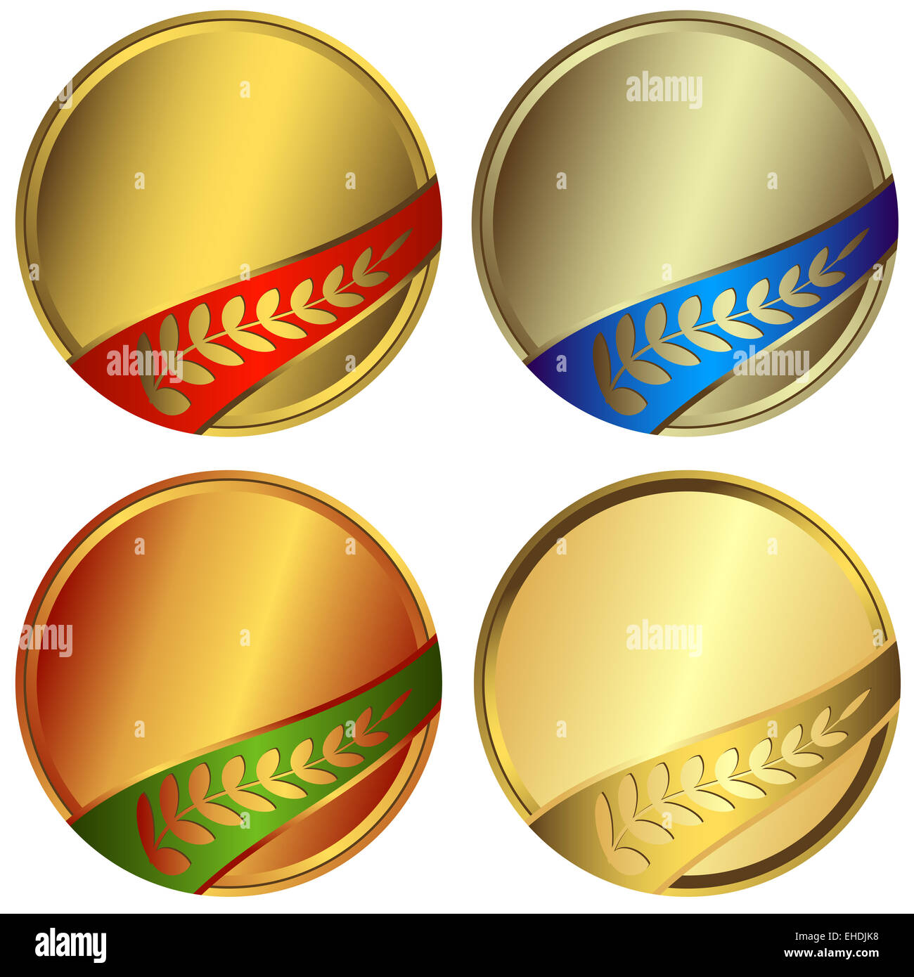 Set awards with ribbons Stock Photo - Alamy