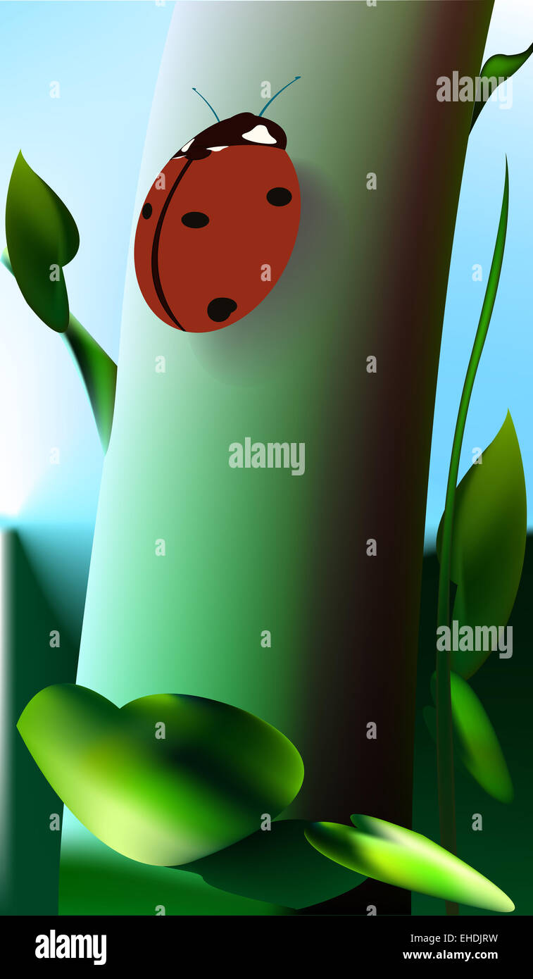 An insect crawling on a beautiful green tree Stock Photo - Alamy