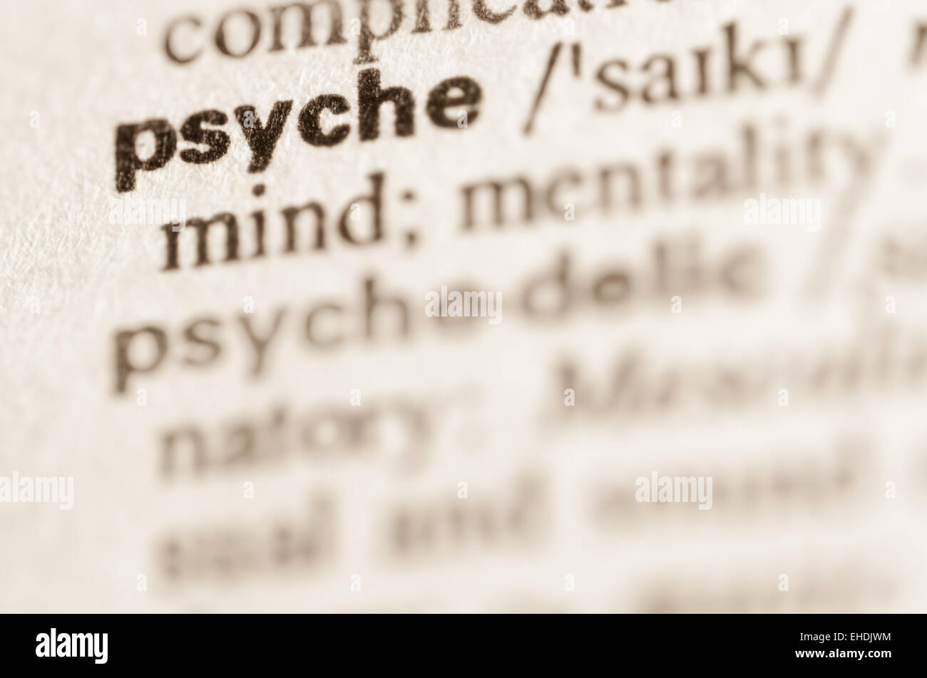 Definition of word psyche in dictionary Stock Photo - Alamy