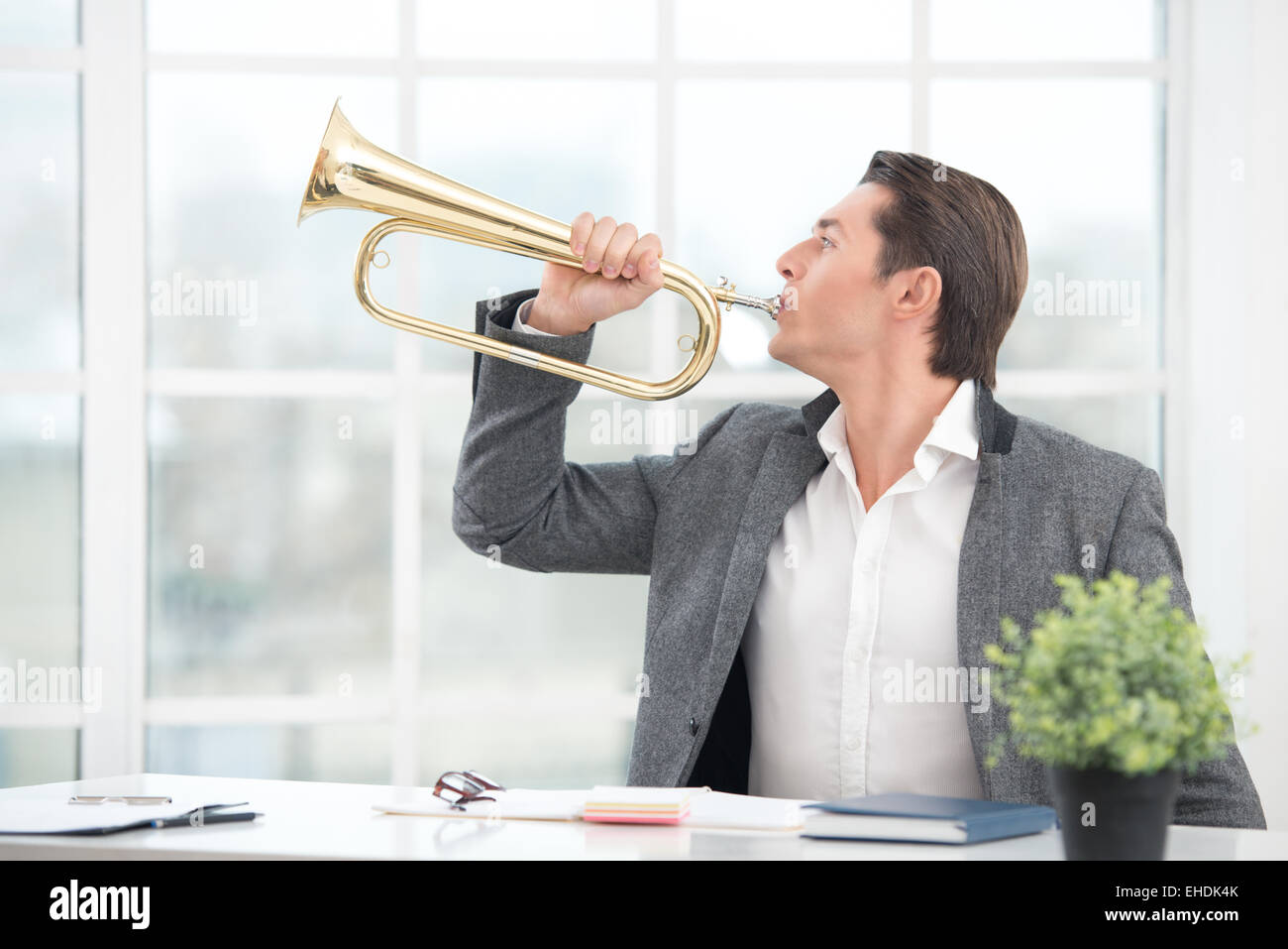 Cooperation in office interior hi-res stock photography and images - Alamy